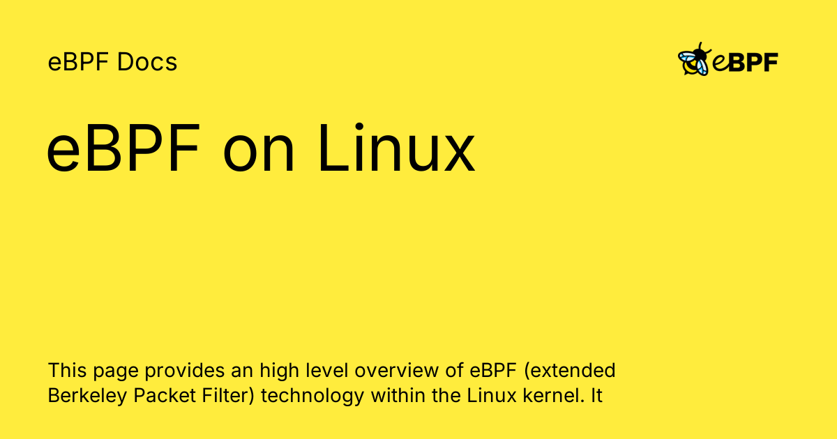 Ebpf On Linux Ebpf Docs